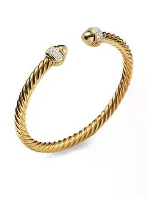David Yurman 18kt Yellow Cable Diamond Bracelet
