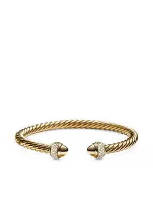 David Yurman 18kt Yellow Cable Diamond Bracelet