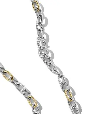 David Yurman 18kt Yellow Gold And Sterling Dy Madison Chain Necklace - Silver