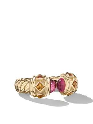 David Yurman 18kt Yellow Renaissance Rubellite And Madeira Citrine Ring - Gold
