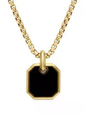 David Yurman 18kt Yellow Gold Roman Onyx Amulet - Black