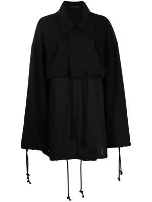 Yohji Yamamoto Panelled Drawstring Cape