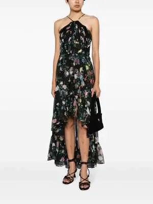 Marchesa Floral-print Halterneck Dress