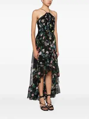Marchesa Floral-print Halterneck Dress