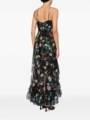 Marchesa Floral-print Halterneck Dress