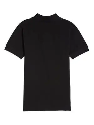 Play Comme Des Garcon Logo-appliqué Piqué Cotton Polo Shirt - Black