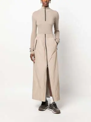 Brunello Cucinelli Two-way Zip-up Maxi Skirt - Neutrals