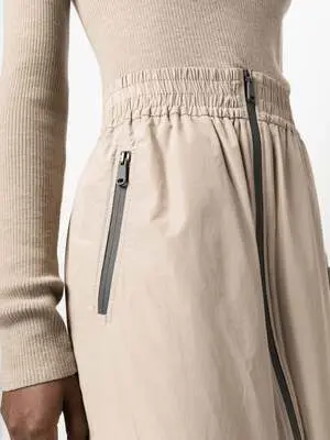 Brunello Cucinelli Two-way Zip-up Maxi Skirt - Neutrals