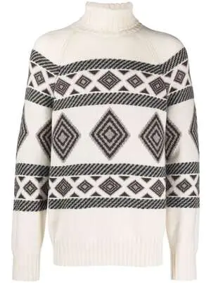 Brunello Cucinelli Patterned Intarsia Cashmere Jumper
