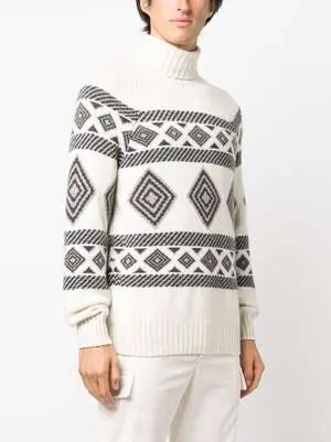 Brunello Cucinelli Patterned Intarsia Cashmere Jumper