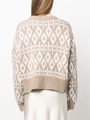 Brunello Cucinelli Crew Neck Printed Cashmere Jumper