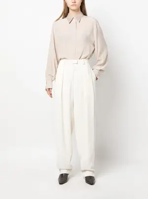 Brunello Cucinelli High-waisted Trousers - White