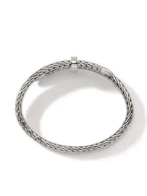 John Hardy Sterling Diamond Spear Cuff Bracelet