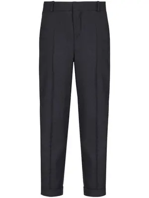 Balmain Monogram-jacquard Wool Trousers