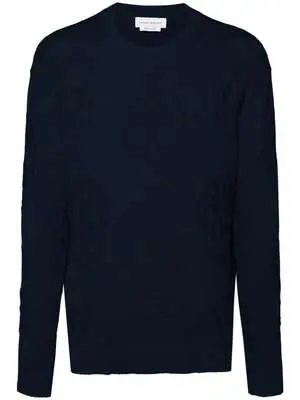 Alexander McQueen Skull-textured Knit Sweater - Blue