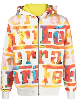 FERRARI Logo-print Zip-up Hoodie - Grey