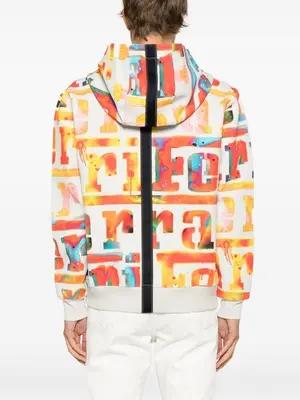 FERRARI Logo-print Zip-up Hoodie