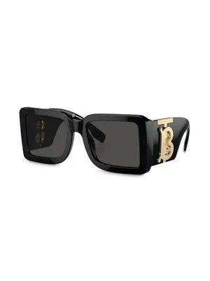 Burberry Tb-motif Square-frame Sunglasses - Black