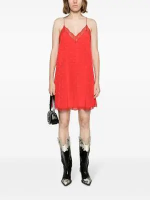 Zadig&Voltaire Christy Jac Wings-motif Lace-trim Silk Dress