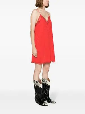 Zadig&Voltaire Christy Jac Wings-motif Lace-trim Silk Dress