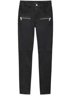 ANINE BING Remy Leather Skinny Trousers - Black