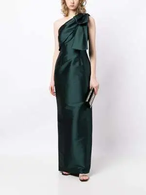 Sachin & Babi Bonnie Satin-finish Gown - Green