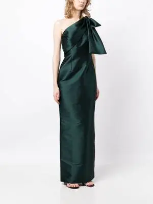 Sachin & Babi Bonnie Satin-finish Gown - Green