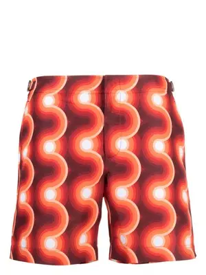 Orlebar Brown Geometric-pattern Swim Shorts - Red