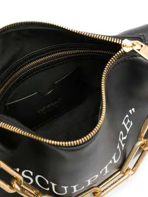 Off-White Leather Shoulder Bag - Black