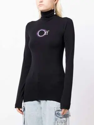 Off-White Logo-print Roll-neck Top