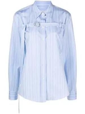 Off-White Buckled Cut-out Cotton Shirt