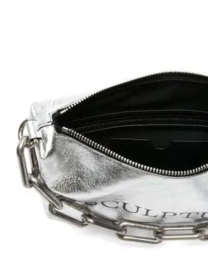 Off-White Leather Shoulder Bag - Silver
