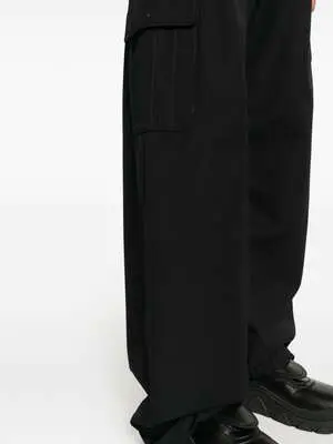 Off-White Wide-leg Wool-blend Trousers - Black