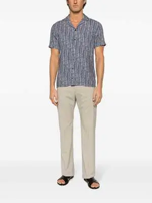 Orlebar Brown Wave-print Short-sleeve Shirt