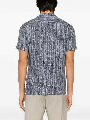 Orlebar Brown Wave-print Short-sleeve Shirt