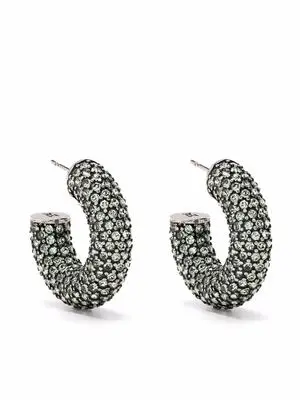 Amina Muaddi Cameron Small Hoop Earrings - Silver