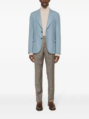 MANUEL RITZ Logo-appliqué Twill Single-breasted Blazer
