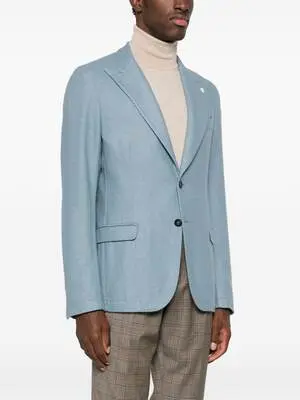 MANUEL RITZ Logo-appliqué Twill Single-breasted Blazer