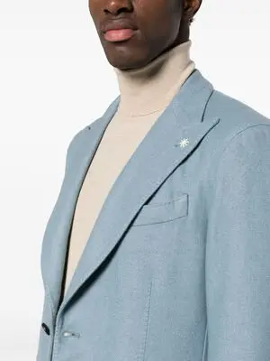 MANUEL RITZ Logo-appliqué Twill Single-breasted Blazer