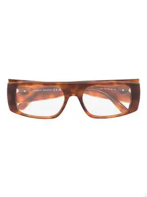 Moncler Tortoiseshell-effect Rectangle Glasses - Brown
