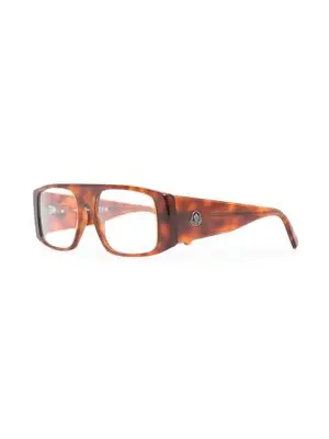 Moncler Tortoiseshell-effect Rectangle Glasses