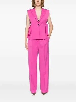 MSGM Pleated Straight-leg Trousers - Pink