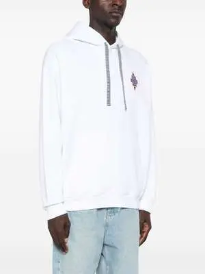 COUNTY OF MILAN Embroidered Cross Logo Hoodie - White