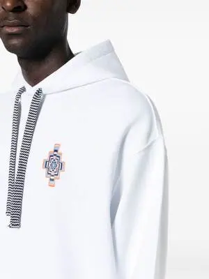 COUNTY OF MILAN Embroidered Cross Logo Hoodie - White