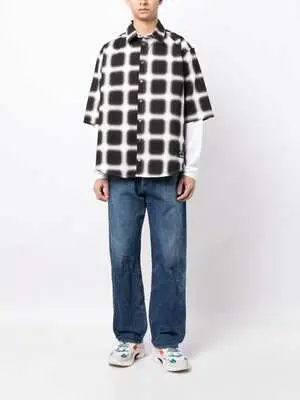 COUNTY OF MILAN Blurred-check Layered Shirt