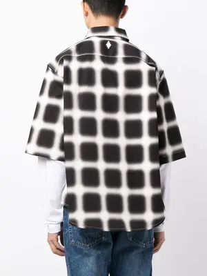 COUNTY OF MILAN Blurred-check Layered Shirt