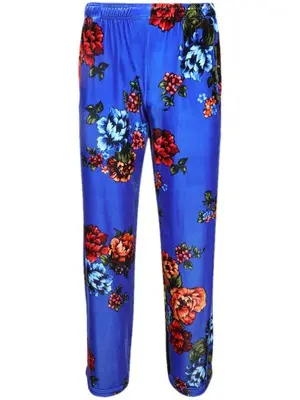 Vetements Floral-print Velvet Track Pants
