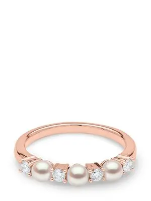 Yoko London 18kt Rose Gold Akoya Pearl And Diamond Ring