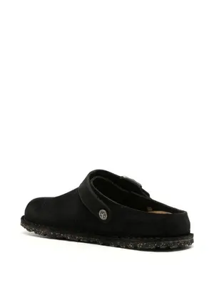 BIRKENSTOCK Lutry Suede Clogs - Black
