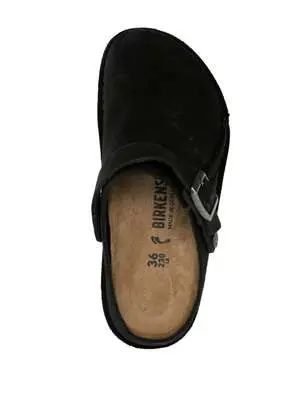 BIRKENSTOCK Lutry Suede Clogs - Black